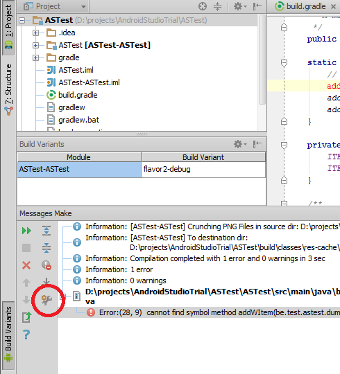 Compilation failed; see the compiler error output for details | Android ...