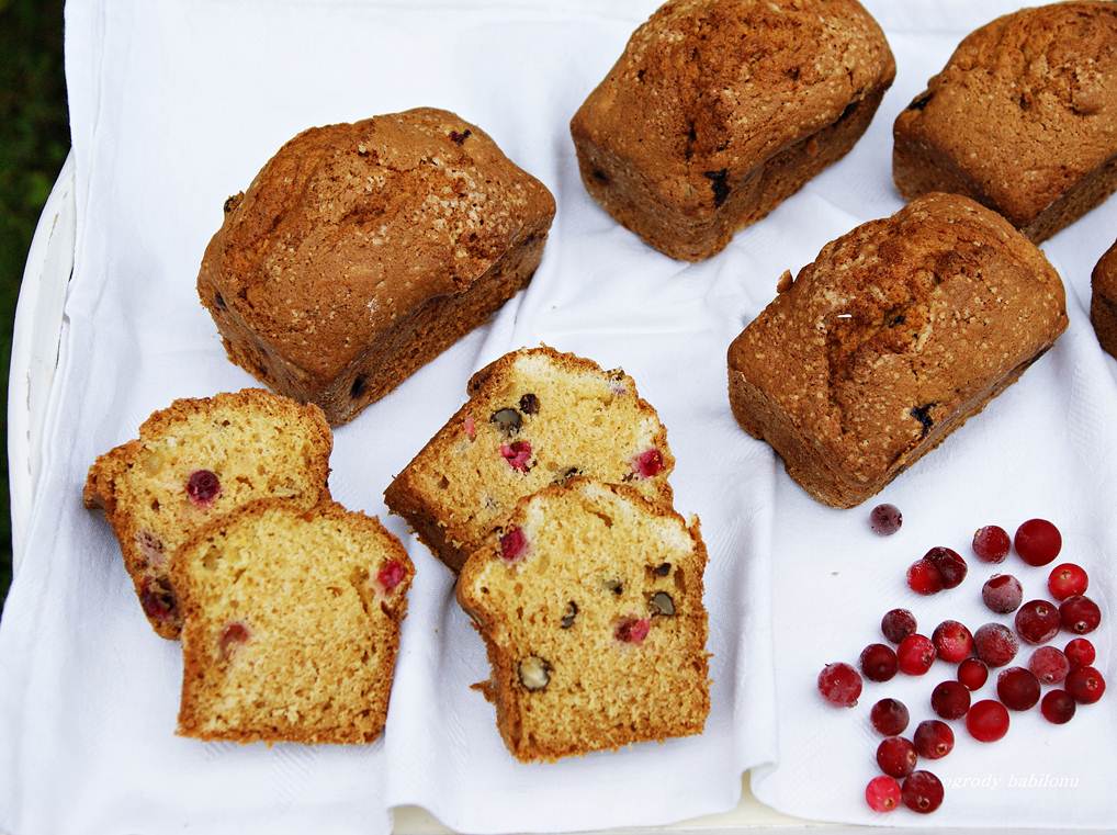 ogrody babilonu: keksy z żurawiną, orzechami i nutą pomarańczy