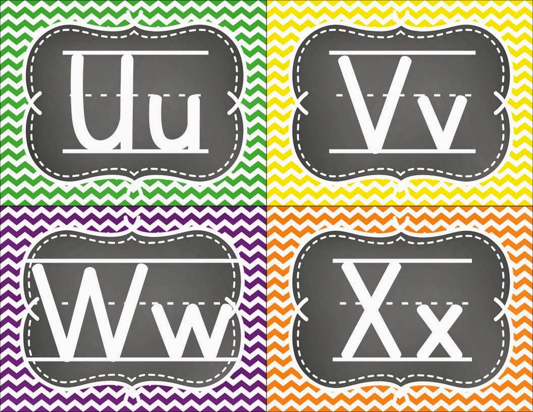 I Heart My Kinder Kids: ABC Word Wall Headers in Chevron & Chalkboard