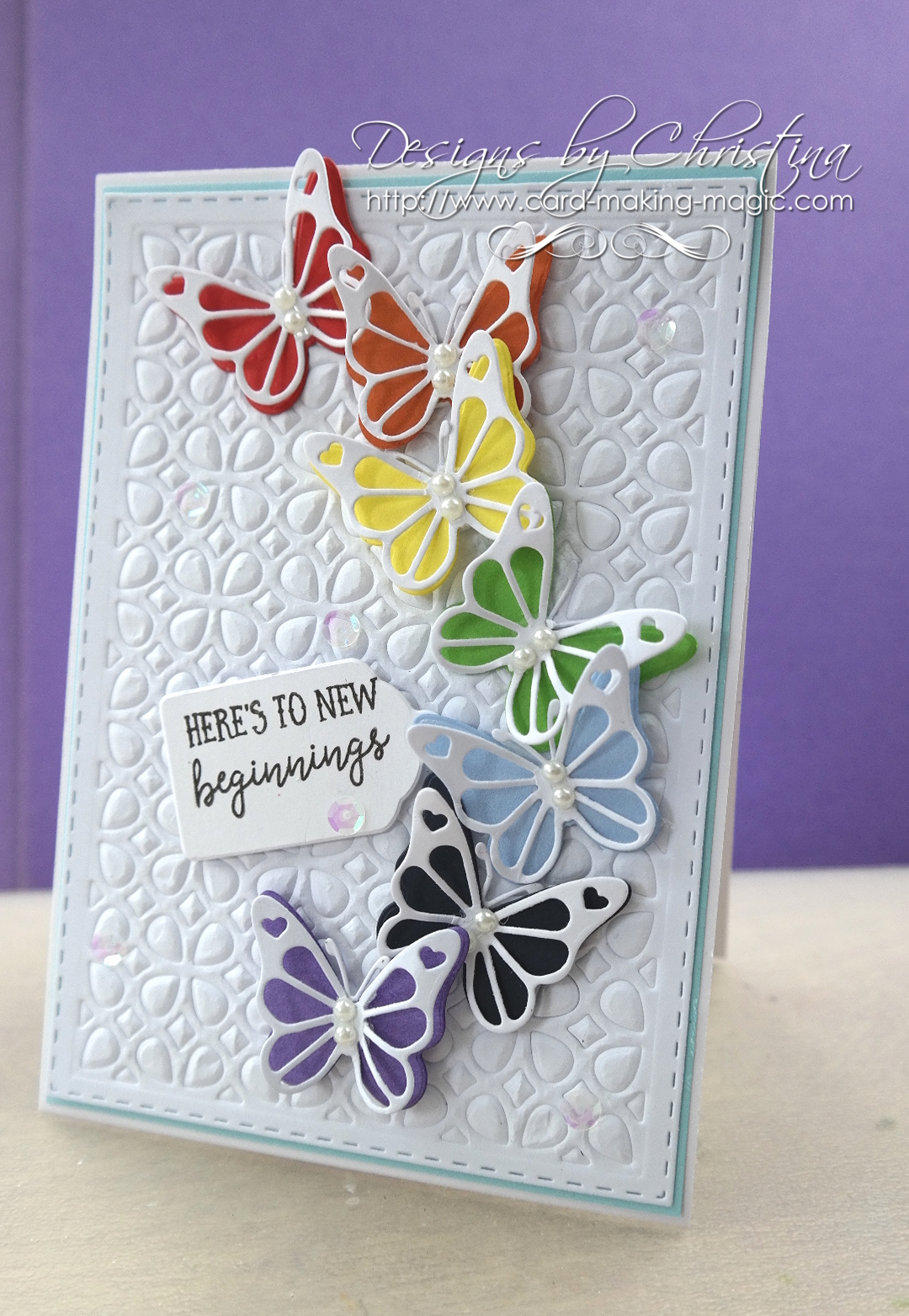 Flowers, Ribbons and Pearls: Layered Butterflies - Card Making Magic