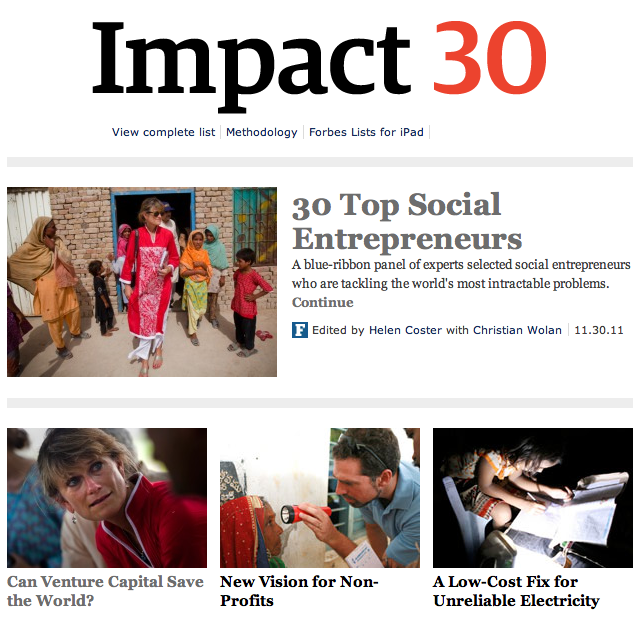 Forbes Recognizes Social Innovators