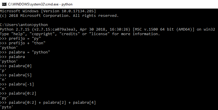 Utilizando el Interprete de Python para realizar Operaciones