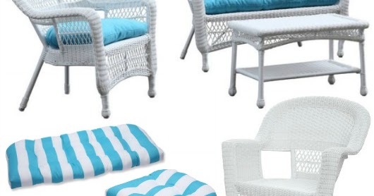 White Outdoor Wicker Seating with Coastal Flair | Shop the Look ...