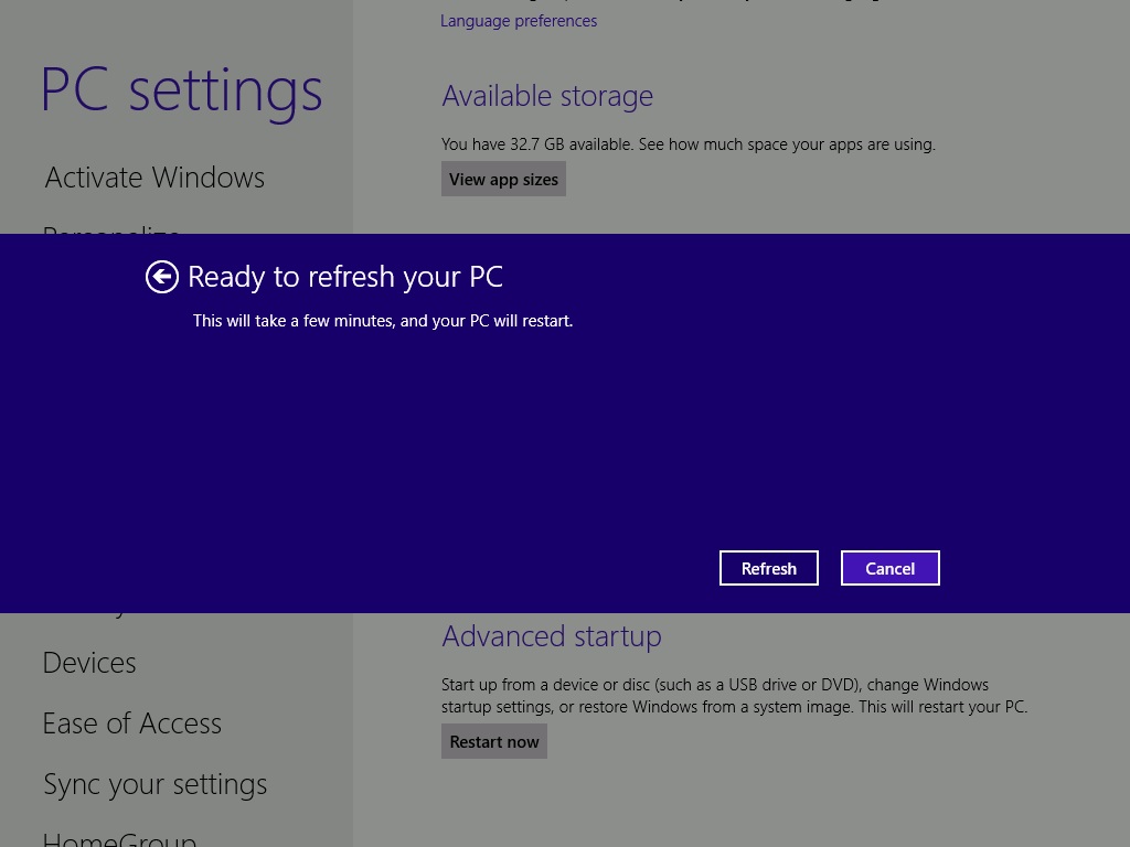 My Tech Sharing: Windows 8 Refresh & Reset