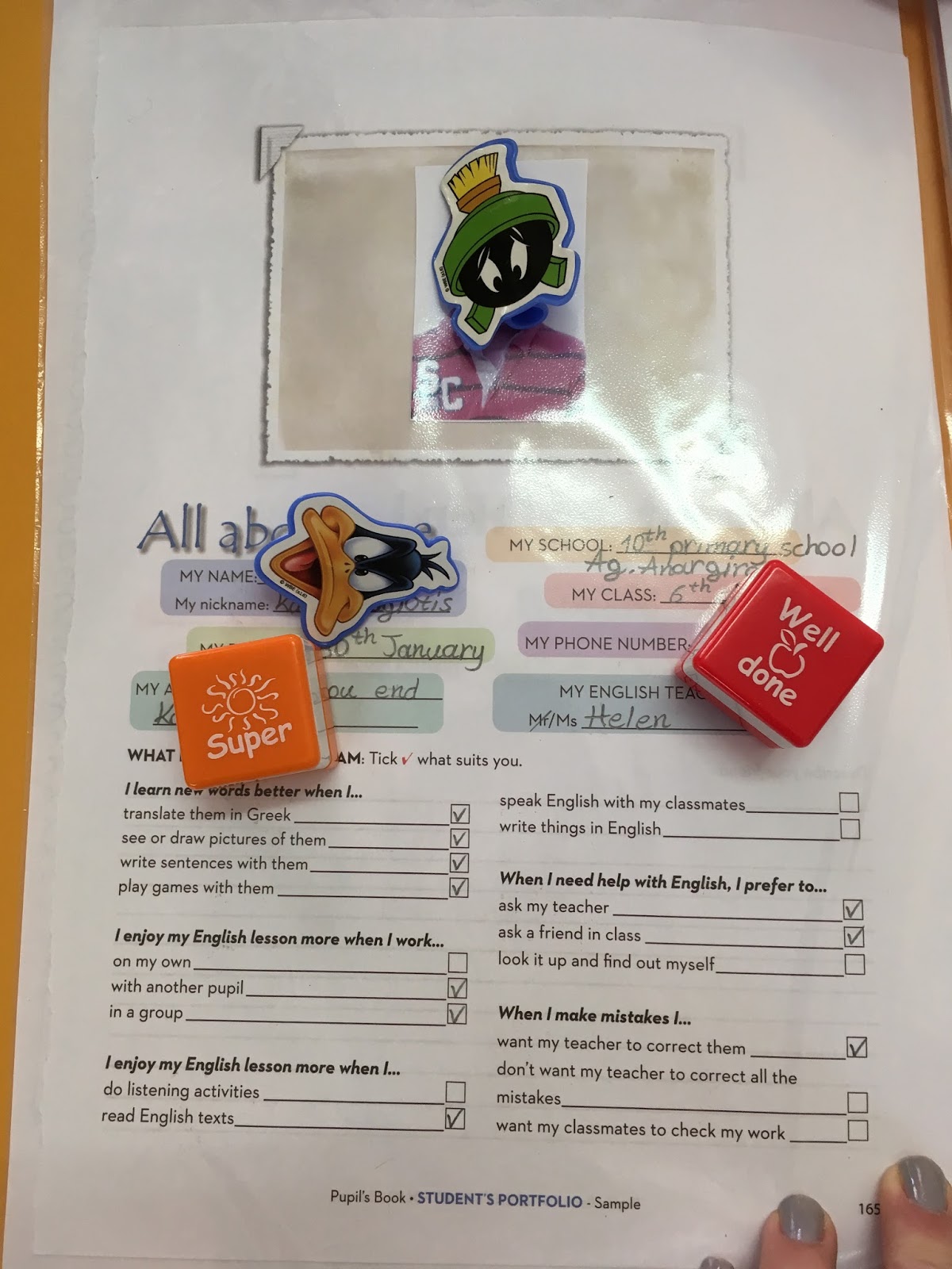 My English Portfolio 2 Cover 1st Primary English Primary School