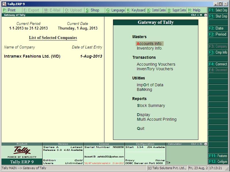 Tally operating Solution: How to Create Ledger Accounts