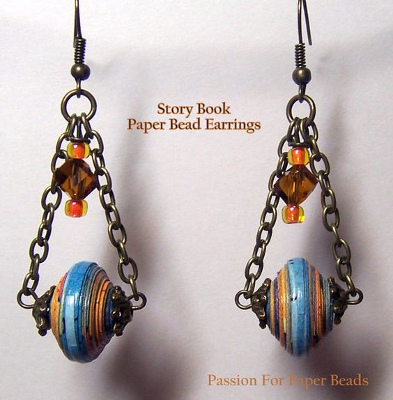 Cantiknya perhiasan dari manik-manik kertas koran dan majalah bekas ...