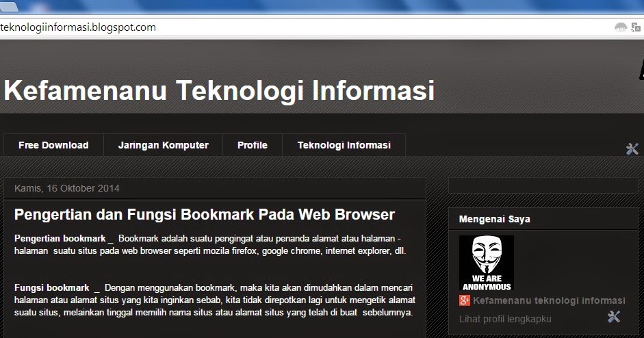 teknologi informasi & komunkasi: fungsi bookmark pada web browser ...
