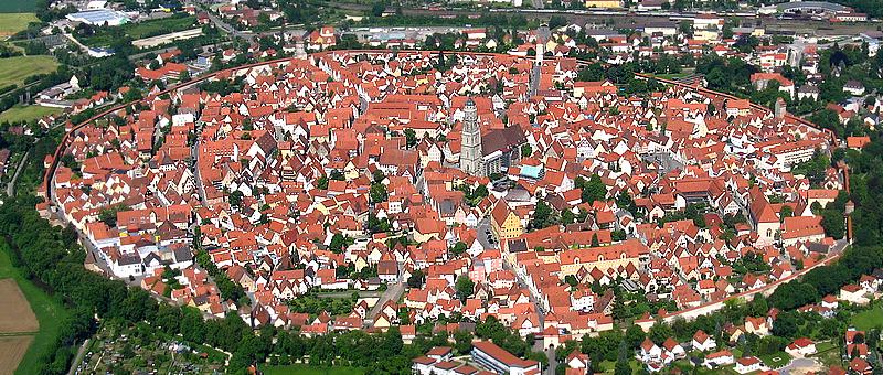 Map of Nordlingen, Germany. The date on the map is 1549 but it was ...