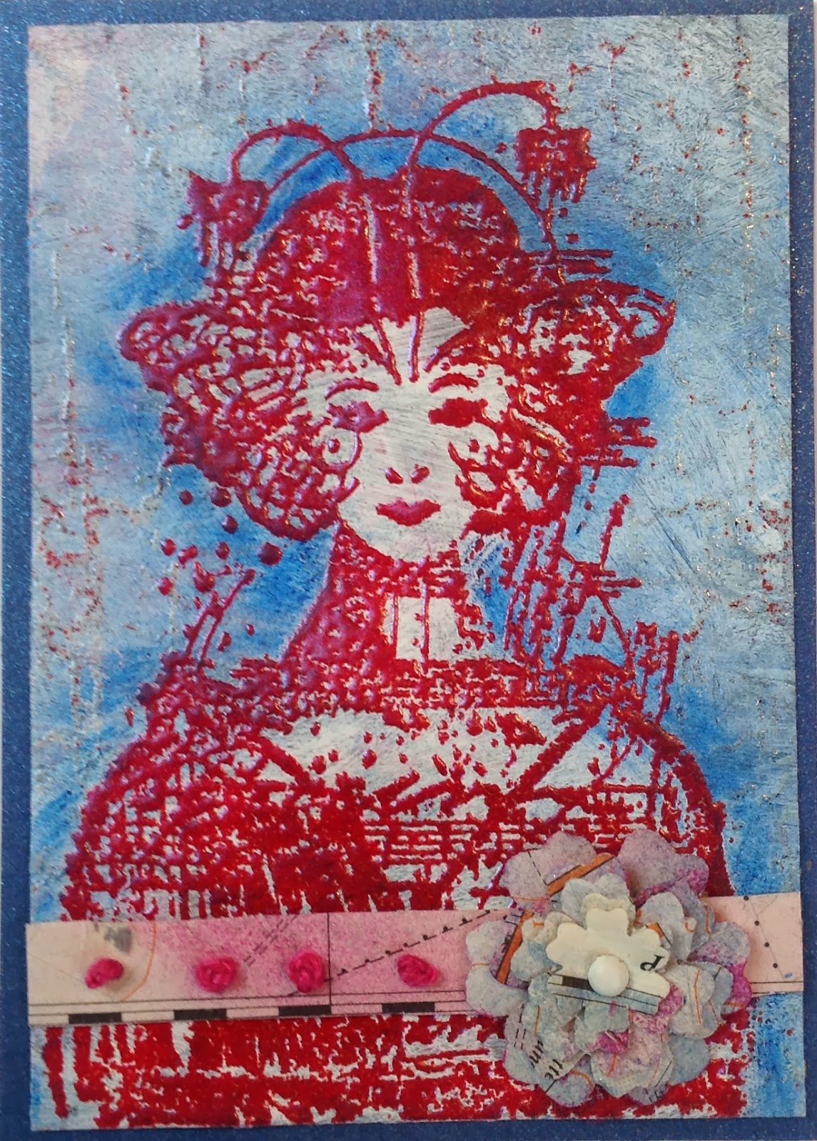 Adrienne's Art Garden: MIxed media with maps ATCs