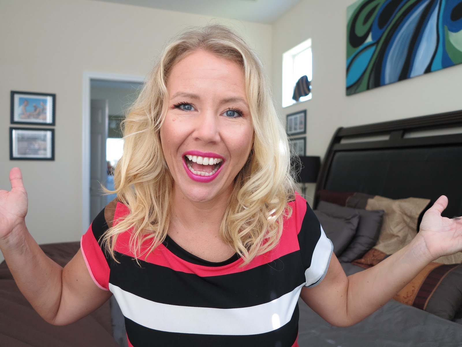 Milani Raspberry Rush lipstick Makeup look