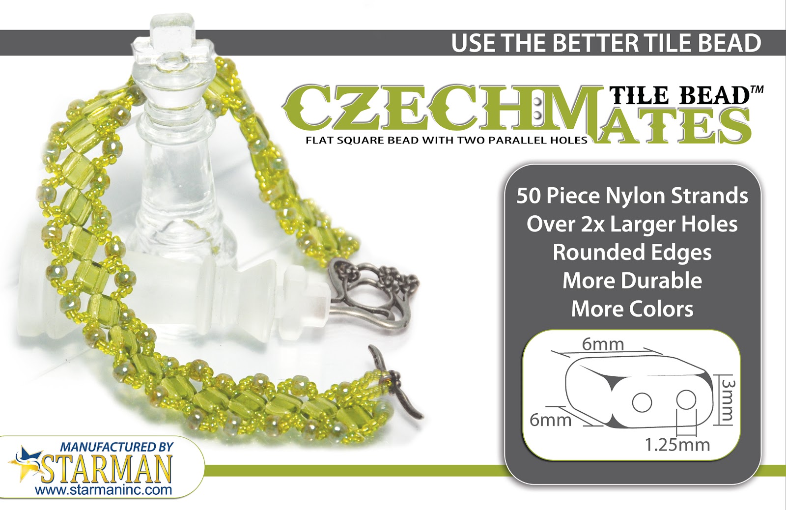 CzechMates Tile Bead - NEW COLORS!!! ~ Starman Bead Blog – News of the ...