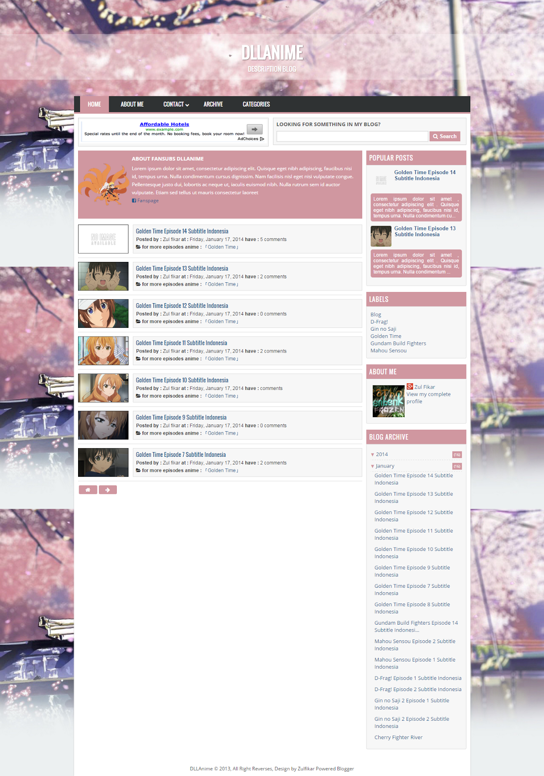 Template Anime Blogger Keren - Blog Funkysst