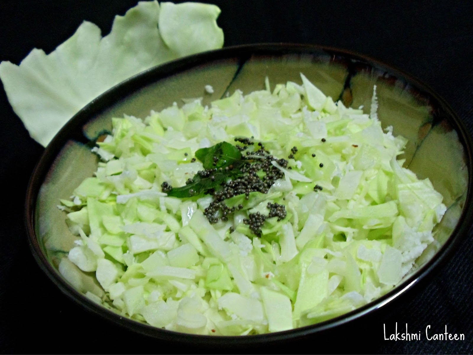 Lakshmi Canteen: Cabbage Kosambari (Seasoned Cabbage Salad)