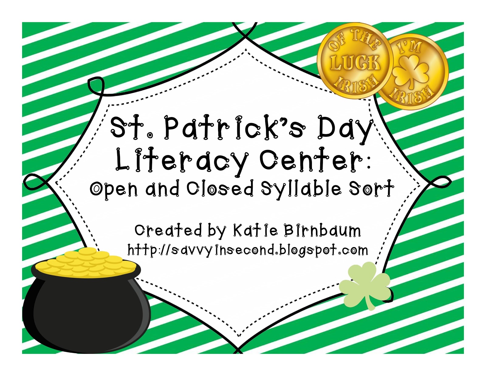 Savvy in Second: St. Patrick's Day Literacy Centers