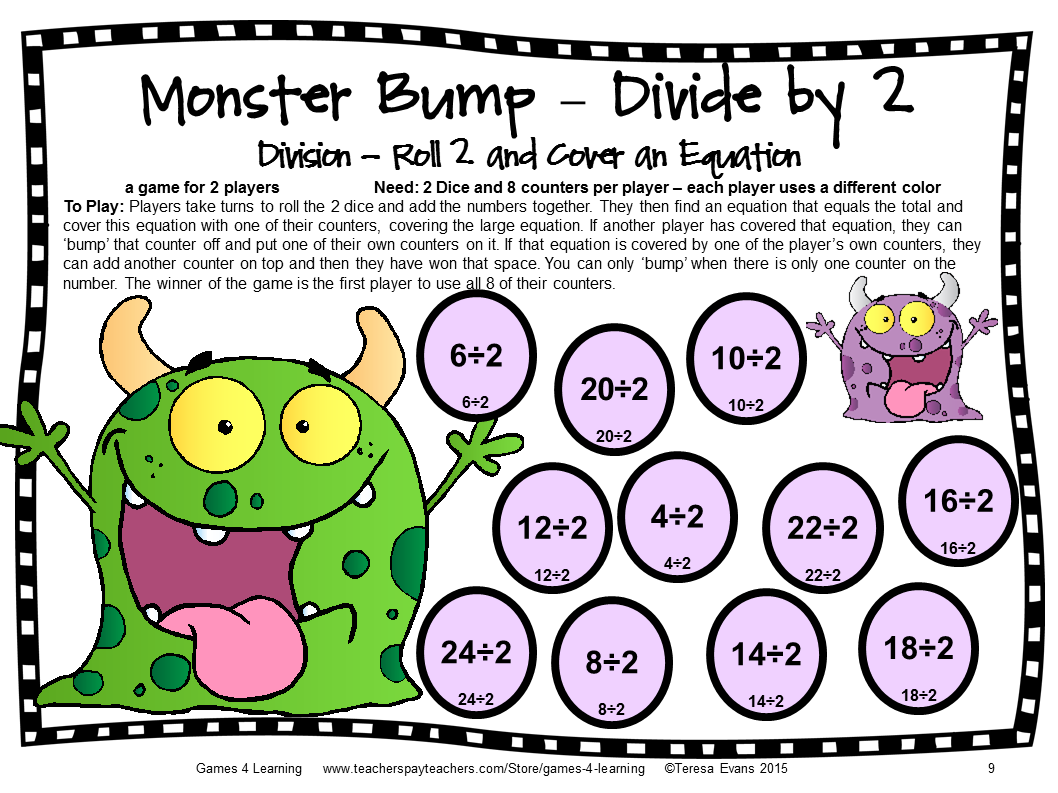 Fun Games 4 Learning: Monster Math Games Makeover!