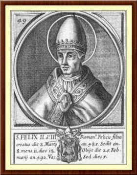 ALL SAINTS: ⛪ Pope Saint Felix III