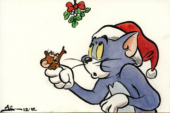 ..COOL PICS AND WALLPAPERS FOR MOBILES..: MERRY CHRISTMAS TOM AND JERRY