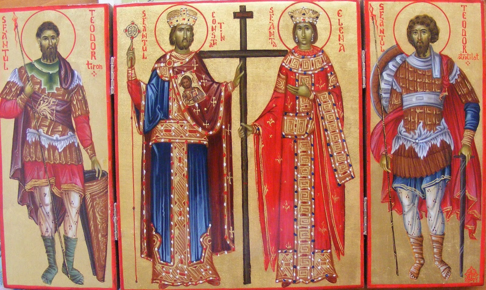 ICOANE PICTATE: Triptic: sfinții Împărați Constantin și Elena, Sfinâii ...