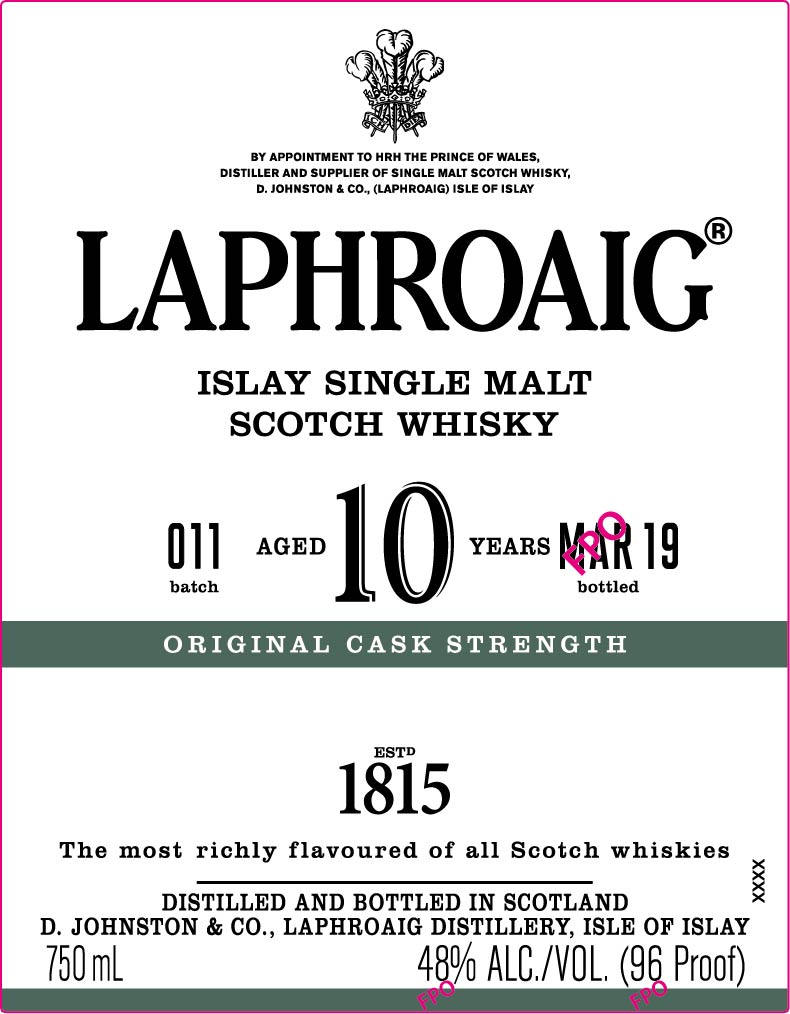 Laphroaig Islay Single Malt Scotch Whiskey 10-Year ~ Just Malt