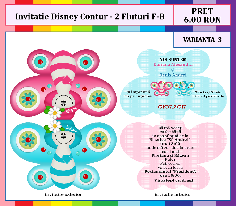 BebeStudio11.com - Invitatii Nunta‎ si Botez: 2 Fluturi - Invitatii ...