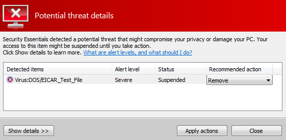 obscuresec: Test Antivirus with EICAR and PowerShell