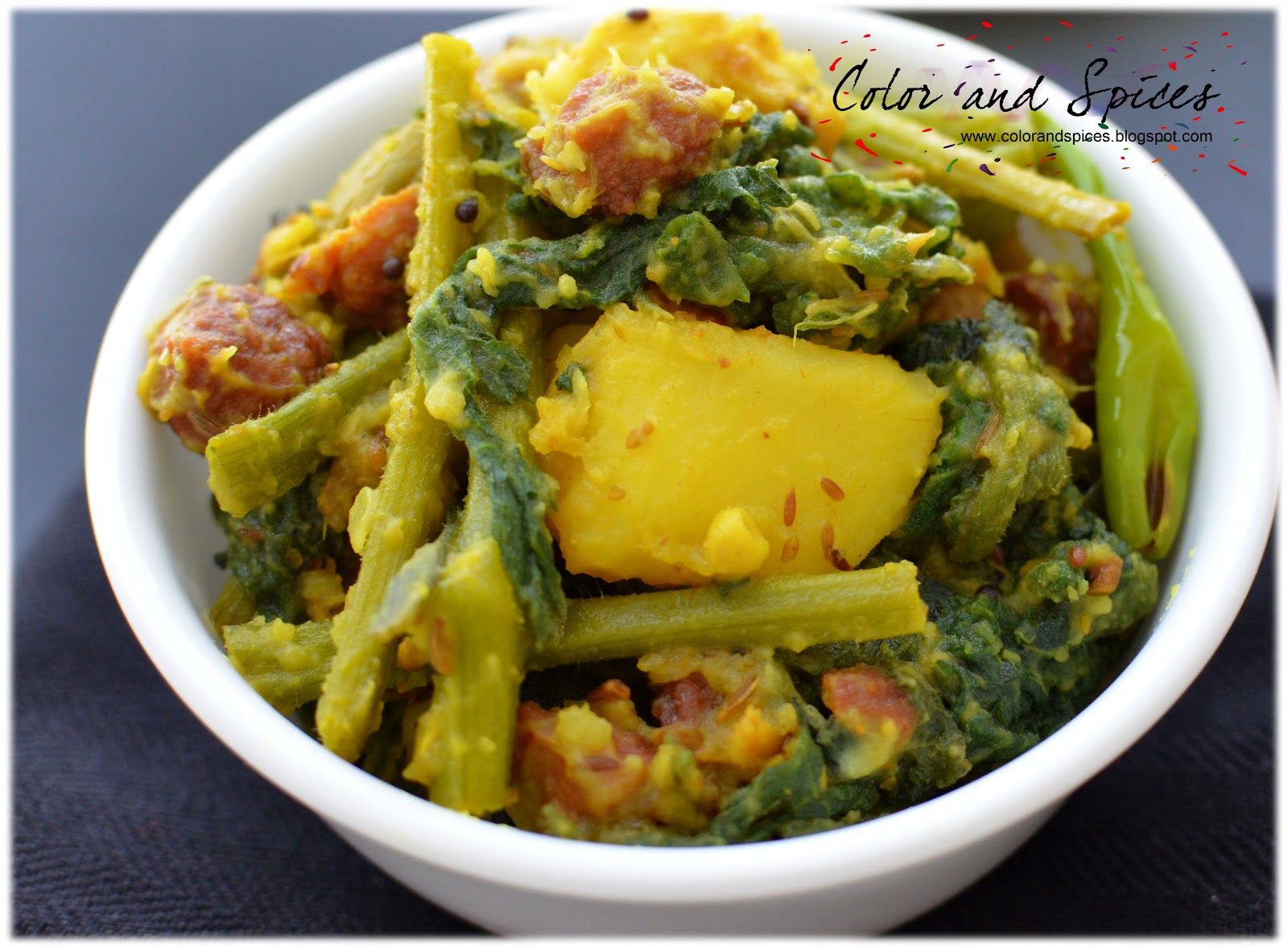 Color and Spices: Kumro saag-er chochori
