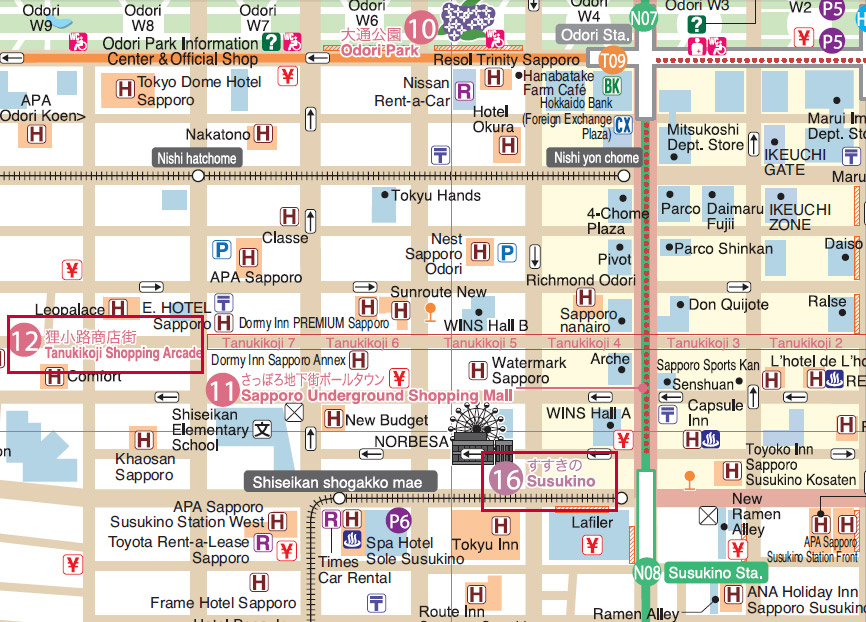 Tanukikoji Shopping Street and Susukino - Sapporo, Hokkaido, Japan