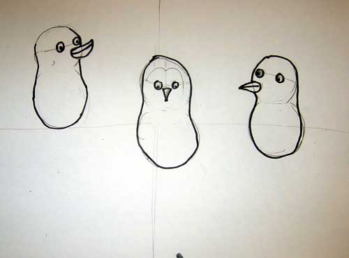 Animal Drawing: Holiday penguins