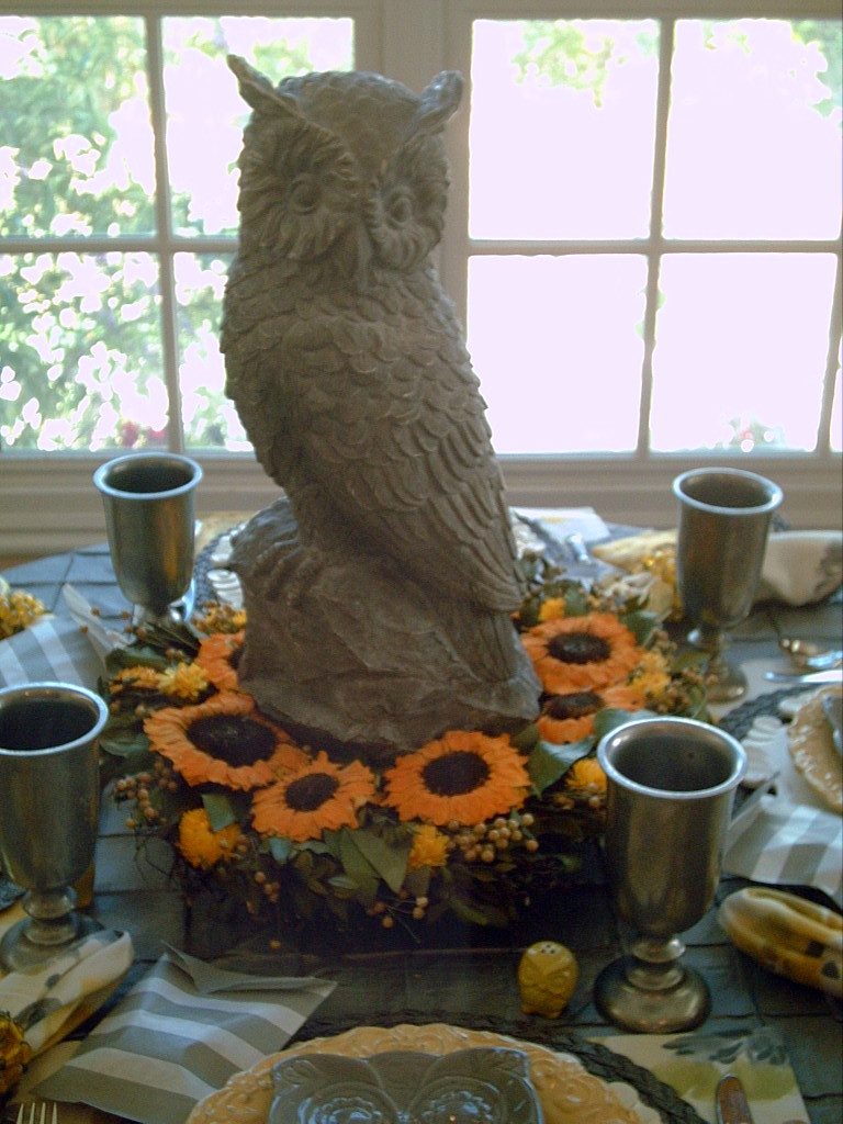 Candlelight Supper: Owls & Sunflowers Tablescape