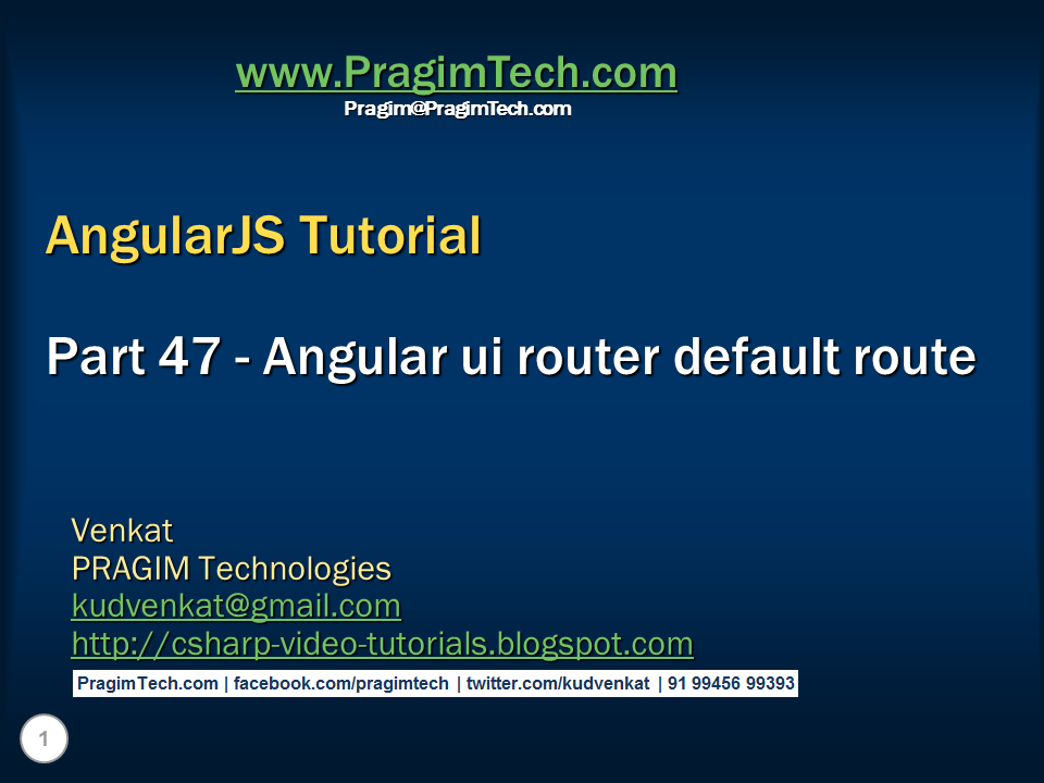 Sql Server Net And C Video Tutorial Angular Ui Router Default Route