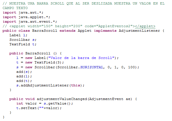 Programación Java: LIST, SCROLLBAR