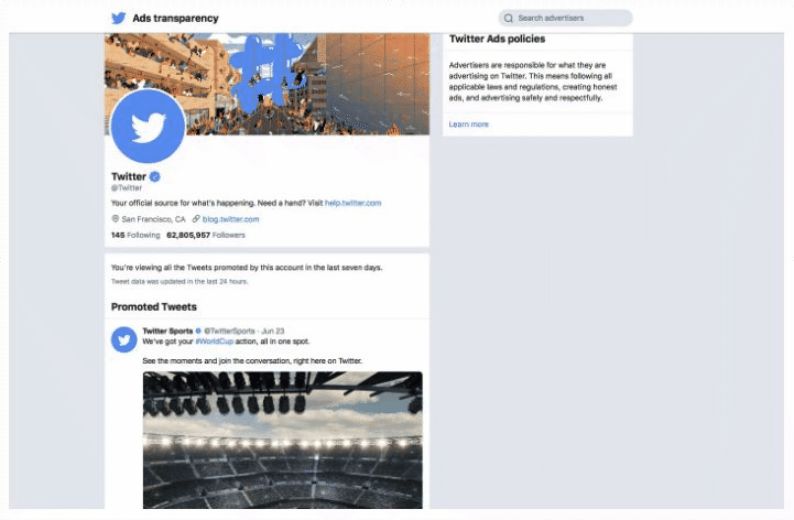 Twitter Finally Launches its Ads Transparency Center