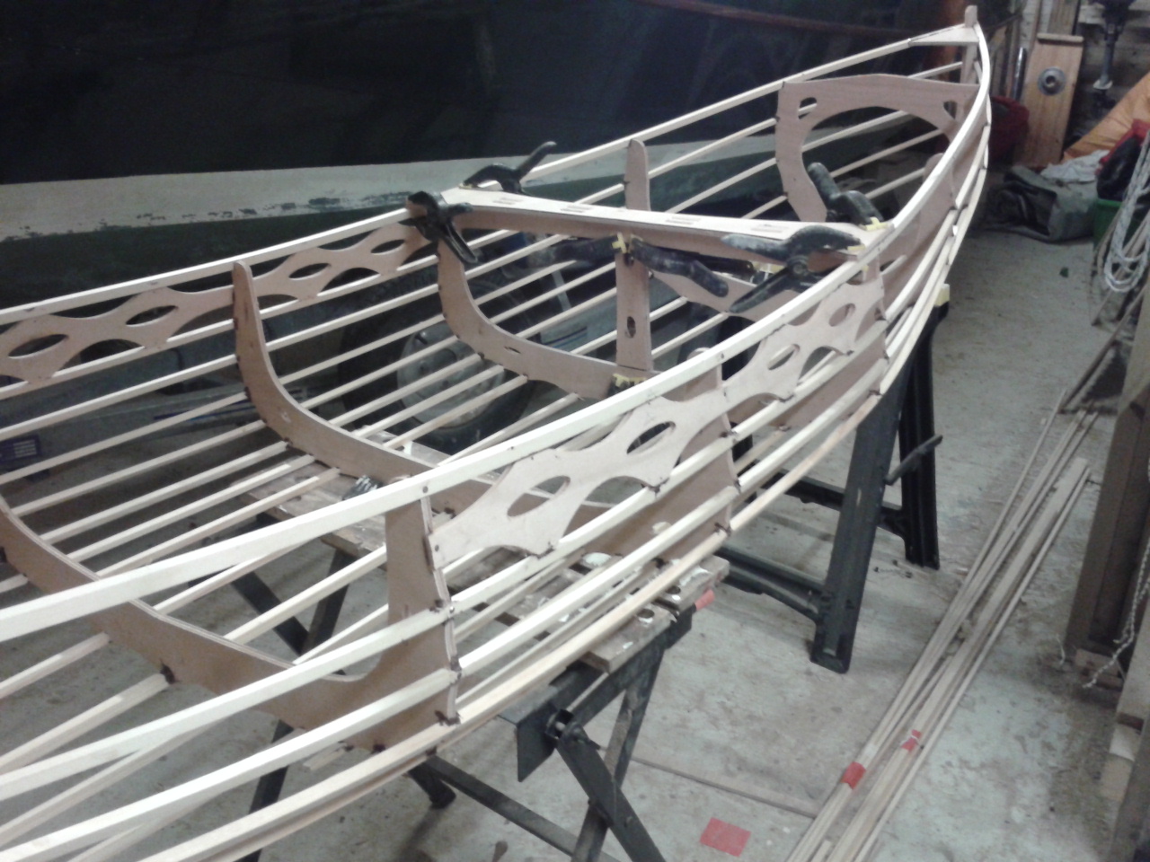 Daisy Grace: Canoe frame largely complete (1 1/2hrs)