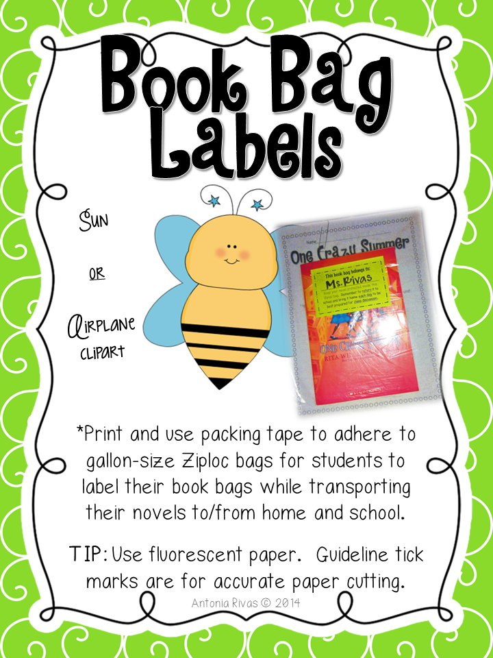 forkin4th: Free Lit Study Book Bag Labels