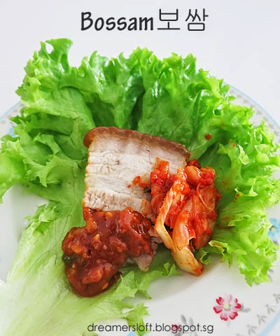 DreamersLoft: Boiled pork wraps with spicy dipping sauce (Bossam보쌈 ...