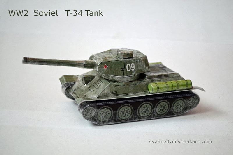 Papercraft World War 2 Soviet T34 Tank - Papercraft4u | Free ...