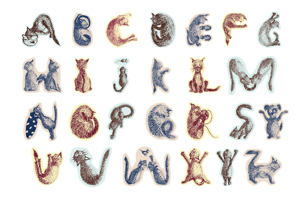 glitter, glue and fireflies: Tuesday Typeface.....Cats...