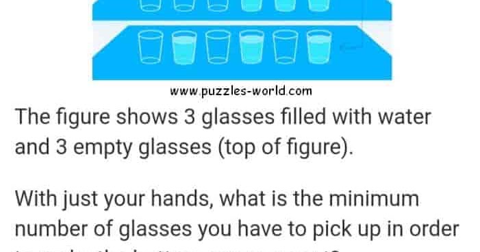 6 Glasses Puzzle | Puzzles World