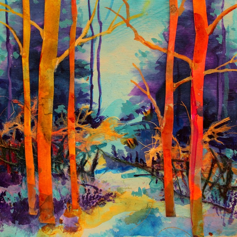 CAROL NELSON FINE ART BLOG: "Winter Wardrobe" mixed media winter tree ...