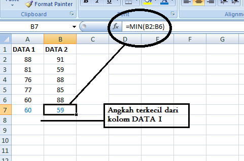 Cara Menggunakan Rumus MIN pada Excel - Fungsi dan Rumus Excel Lengkap