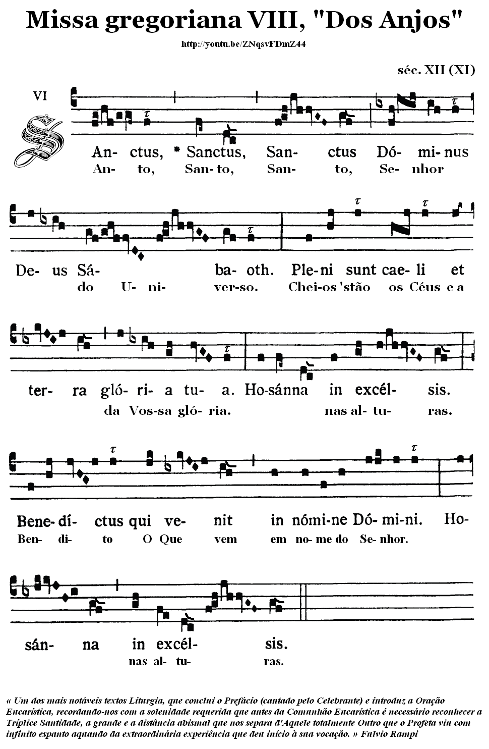 Sanctus de Angelis em português