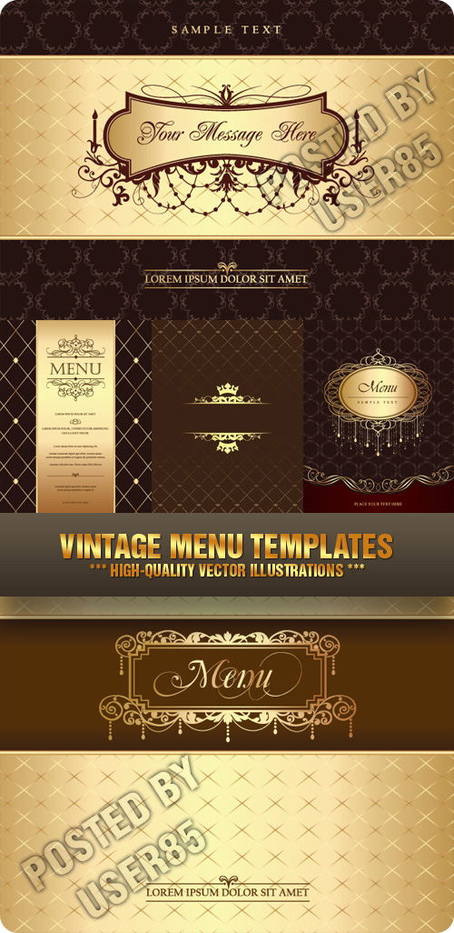 FREE CLIP ART VECTOR: Stock Vector - Vintage Menu Templates