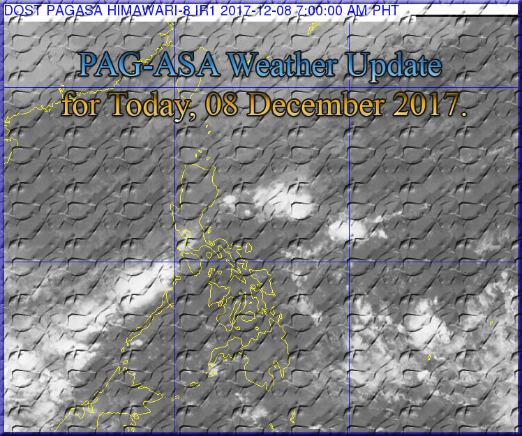 PAG-ASA Weather Update for Today, 08 December 2017. - PH Trending