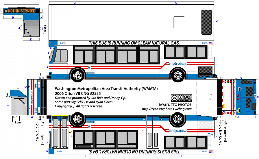 SP. Papel Modelismo: PaperBus 2006 Orion VII CNG - WMATA