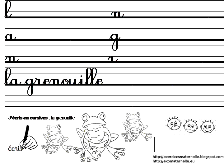 Maternelle: Un poisson est un poisson, écrire en cursives