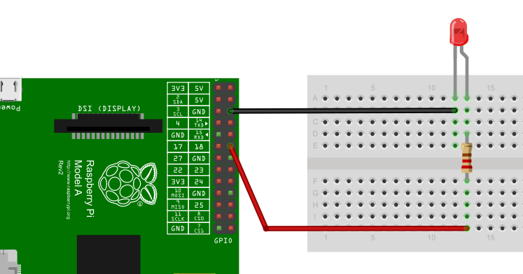The Pi Charmer: Single LED - Flashing