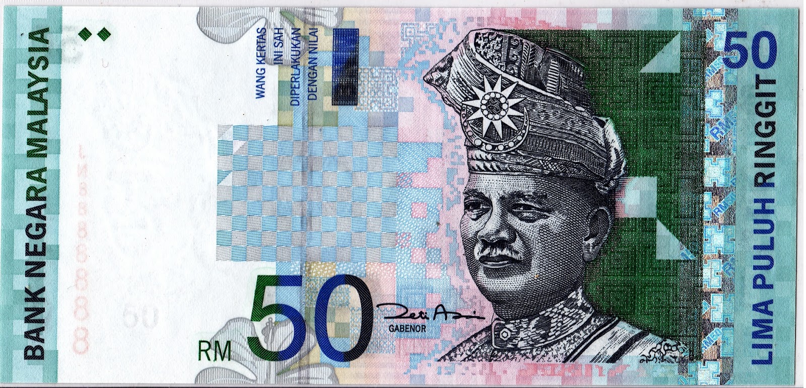 RYAN3888 BANKNOTE: MALAYSIA RM50 ZETI SOLID JN8888888 UNC