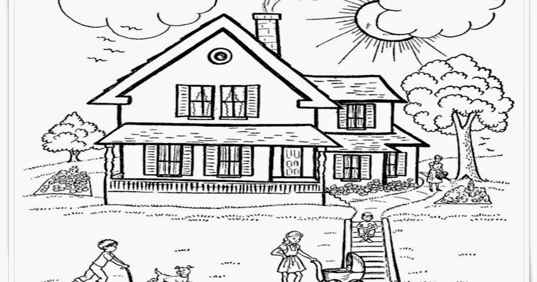 19+ Gambar Mewarnai Rumah Rumahan