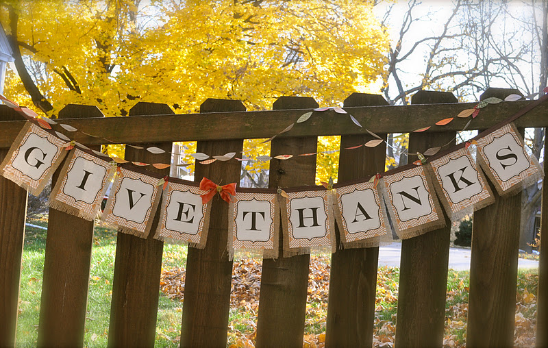 Give Thanks Thanksgiving Banner Idea tutorial Little Birdie Secrets Give Thanks Thanksgiving Banner Idea tutorial Little Birdie Secrets